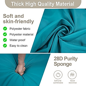 Odsiikly 2 Pack Chaise Lounge Cushions with Ties and Pillow, 72 X 21 X 3.1IN, Reversible, Water-Resistant, Outdoor Foam Patio Lounge Chair Cushion, Patio Furniture Cushions for Lawn, Pool, Teal