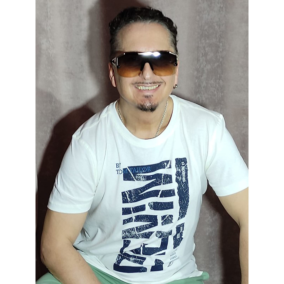 AIEYEZO Square Oversized Sunglasses Flat Top Shield Sun Glasses for Men Women One Lens Square Shades (Leopard/Brown Gradient)