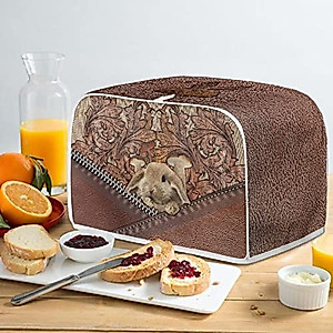 chaqlin Novelty Toaster Cover 2 Slice Zipper Rabbit Mushroom Bread Oven Cover Fingerprint Protection Bread Toaster Bags