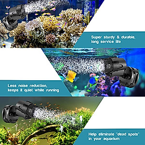 AQQA Wave Maker Pump, 530GPH Aquarium Circulation Pump 360 Degree Rotatable Submersible Powerhead Pump with Magnet Suction Base for Marine and Freshwater Aquariums（3W)