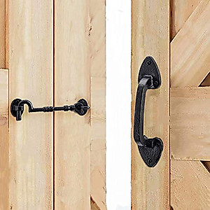 HOME MASTER HARDWARE 6.6 FT Heavy Duty Sturdy Sliding Barn Door Hardware Kit (Whole Set Includes 1x Pull Handle Set & 1x Floor Guide & 1x Latch Lock) Fit 36"- 40" Wide Door Panel (I Shape Hanger)