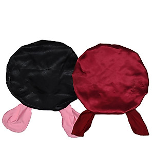 2pcs Pack Baby Bonnet 6-12 Months pre-Tied Bonnet Toddler Bonnet for boy Satin Bonnet for Babies Infant Bonnet for Boys with tie Band Bow