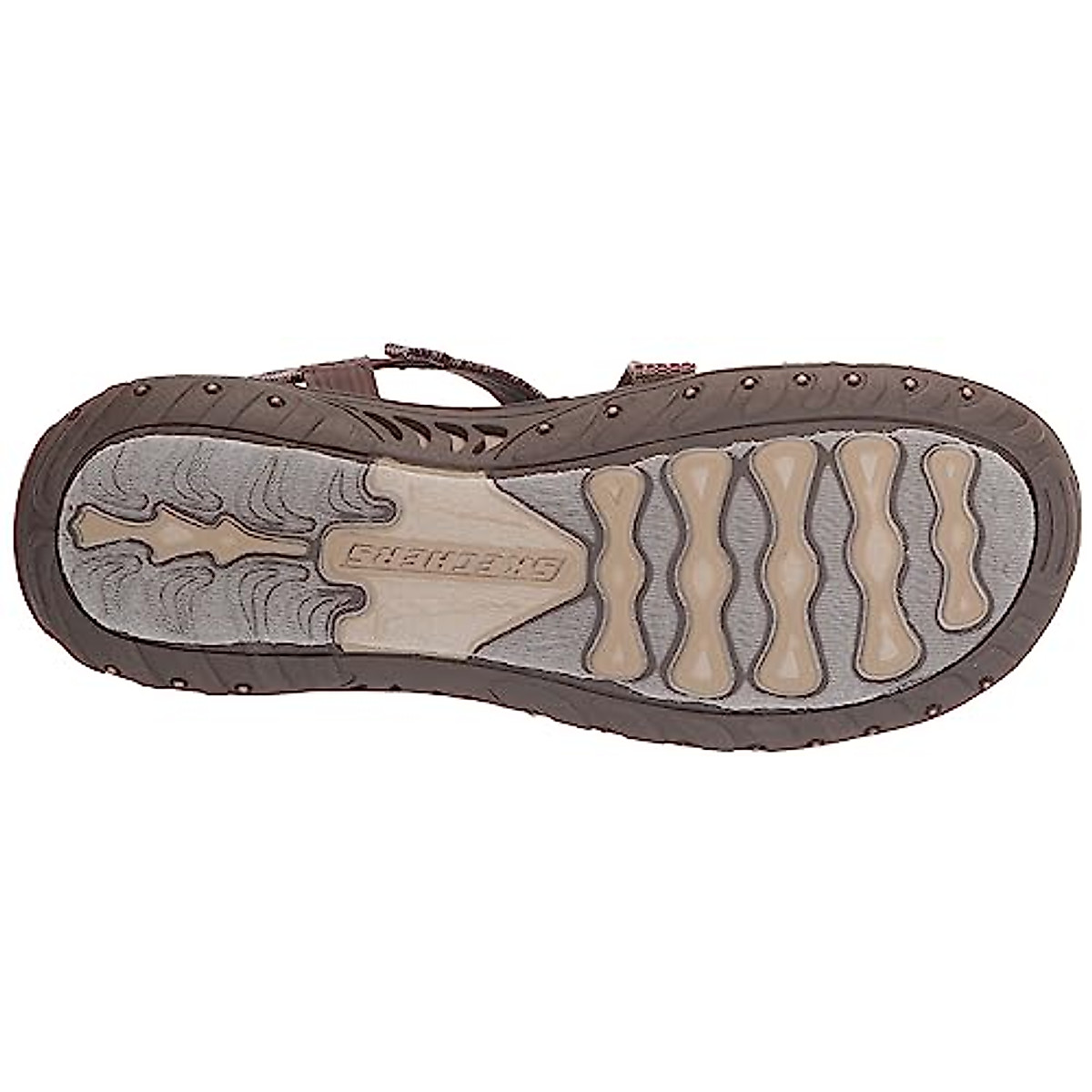 Skechers Women's Reggae-Bold Ambition Sport Sandal, Chocolate Multi, 7.5