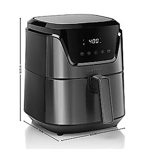 CHEFMAN Air Fryer 4.5 Qt, Healthy Cooking, User Friendly, Nonstick Stainless Steel, Digital Touch Screen with 4 Cooking Functions w/ 60 Minute Timer, BPA-Free, Dishwasher Safe Basket