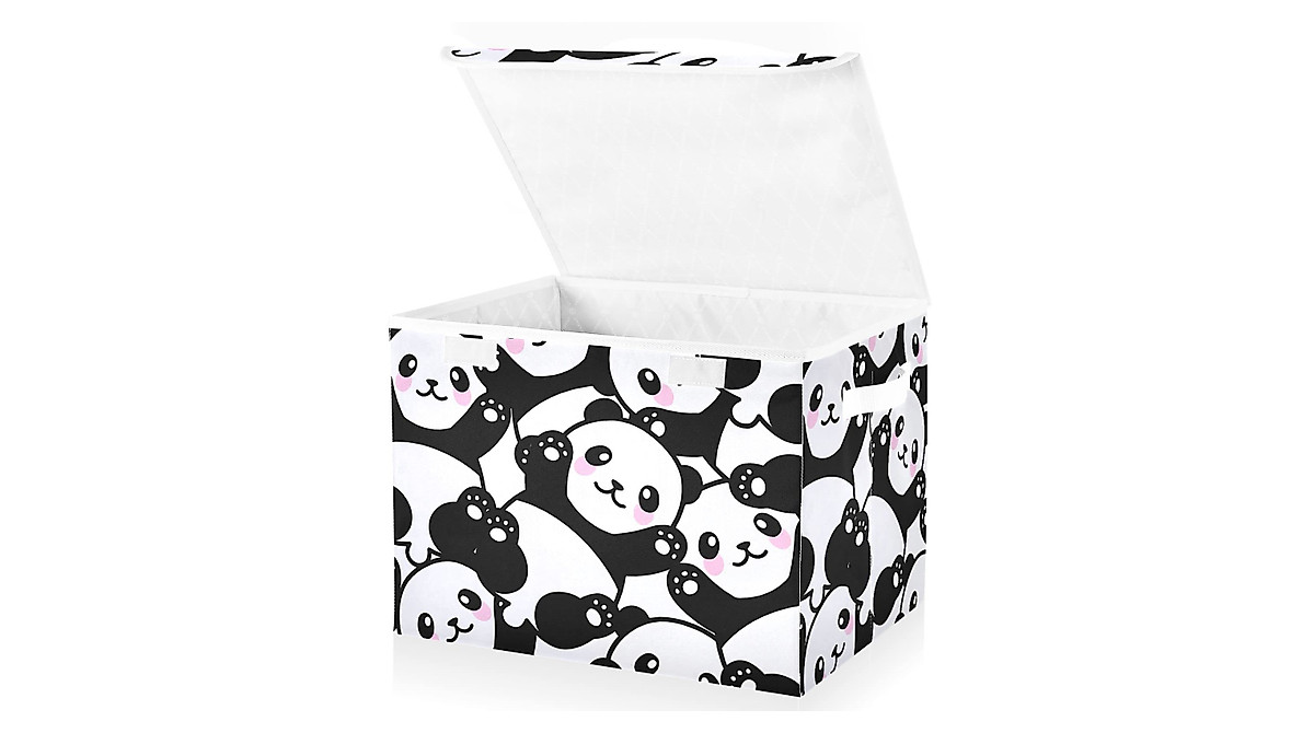 Cute Panda Storage Bin with Lids for Organization & Space-saving