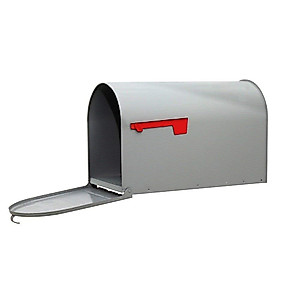 Gibraltar Mailboxes Stanley Extra-Large Capacity Galvanized Steel Grey, Post-Mount Mailbox, ST200000