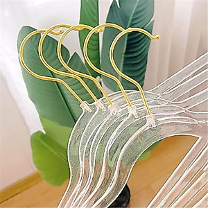 Clear Clothes Hangers 16", 20 Pack Plastic Coat Hanger for Adult Closet, Durable Bling Ganchos de Ropa with Swivel Hook, Notched Shoulders & Ultra-Thin Space Saving Laundry Hanger for Dress Suits