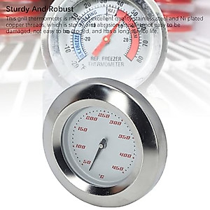 Grill Thermometer, 3 Inch Stainless Steel Kitchen BBQ Smoker Thermometer Gauge, 50 to 450℃ Integrated Design for Commercial and Residential Use