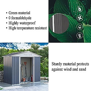 Storage shed，Outdoor Storage shed，Lockable Outdoor Storage shed with Solar Lights，Suitable for Gardens, Yards, terraces, can Store Various Tools, Bicycles, weeders, and Other Outdoor Products (Color