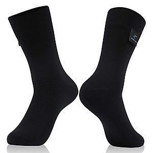 RANDY SUN Slim Waterproof Fishing Socks, Women Hike Cycling Snowboarding Trail Mud Running Dry Feet Warm Liner Breathable Comfortable Rainy Outdoor Recreation Boot Socks (1 Pair Midcalf Black XS)
