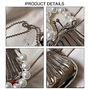 Zenosy Mini Pearl Evening Bag for Women Fashion Handbag Satchel Purse Shoulder Bag Crossbody Purse with Pearls