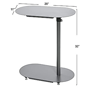 Main + Mesa Modern Adjustable C-Table, Dark Grey