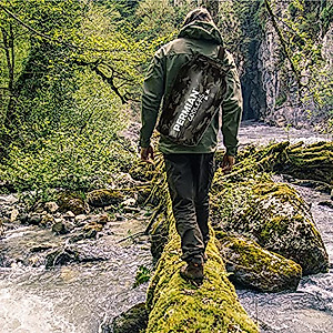 PERMIAN Portable Cooler Bag Roll Top, Green Camouflage, Insulated Improved Liner, 15L Foldable Waterproof Dry Bag for Boating/Fishing, Cooler Backpack for Camping/Hiking, Floating Cooler for Kayaking