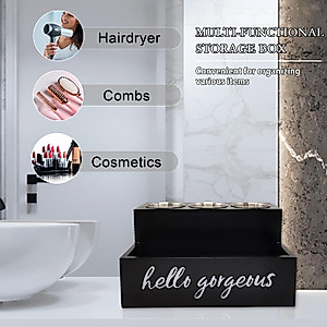 YCSWIM Stylish Blow Dryer Holder With Hot Tools Organizer Bathroom Vanity Countertop Organization for Vanity Cabinet Storage Stand Makeup,Straightener,Brush,Vanity