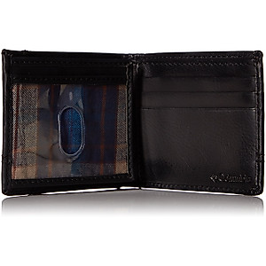 Columbia Men's Leather Traveler Wallet, Black, One Size