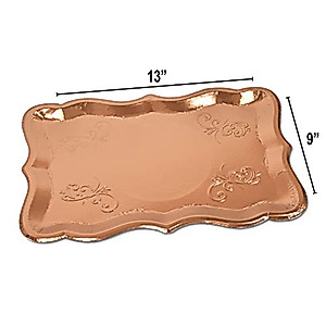 10 Rose Gold Rectangle Trays for Elegant Dessert Table Serving Parties 9" x 13" Heavy Duty Disposable Paper Cardboard for Platters, Cupcake Display, Birthday Party, Dessert, Weddings & More Food Safe