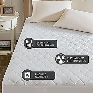 Beautyrest Cotton Blend Heated Mattress Pad Secure Comfort Technology - Luxury Quilted Electric Mattress Pad with Deep Pocket - 5-Setting Heat Controllers, Cal King, White
