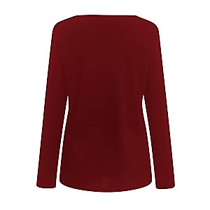 Shirts for Women Spring Fashion 2023 Womens Bodysuit Blouse Button Down One-Piece Long Sleeve Solid Office Work Shirt Casual Tops Wine