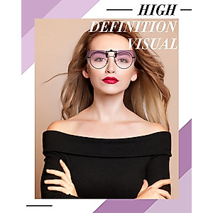 Weewooday 6 Pairs Polarized Polygon Style Clip On Sunglasses Flip Up Driving Clip on Glasses for Outdoors Indoors Men Women, 6 Colors