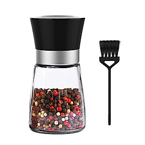 TINGFENG Epare Salt or Pepper Grinder, Best Spice Mill One Handed Pepper Grinder, Mini Unicorn Pepper Grinder( 1P) (Black)