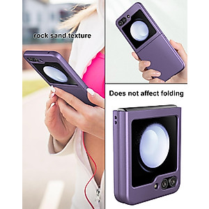 Eastcoo Slim Fit Galaxy Z Flip 5 Case, [Hard PC Back] [Frosted Feel] [Wireless Charging Support] Lightweight Shockproof Case Cover for Samsung Galaxy Z Flip5 (2023), Purple