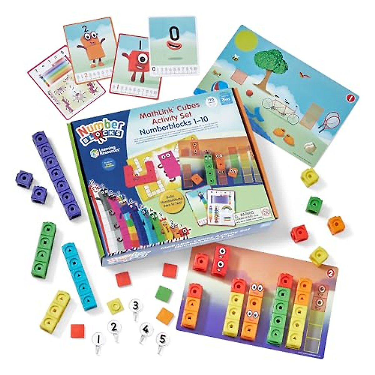 Learning Resources LSP0949-UK MathLink Cubes Numberblocks 1-10 Activity Set, Early Years Maths Learning, Build, Learn & Play in The Classroom & at Home.,27.5 x 21.3 x 3.2 cm, Multicolour