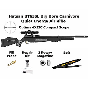 Wearable4U - Hatsan BT 65 SL QE Big Bore Carnivore .30 Cal PCP Air Rifle w/Scope and 100 Paper Targets and 100x .30 Cal Pellets Bundle
