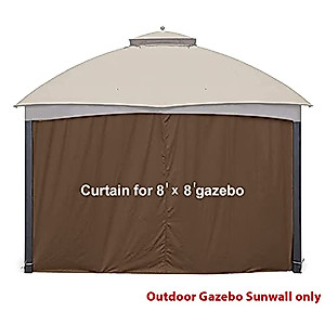 CoastShade Gazebo Replacement Curtain for 8x8 or 10x10 or 10x12 Summer Outdoor Gazebo,6.7FT Height,Only 1 Panel Sidewall,Autumn Gazebo Sidewall ，Brown