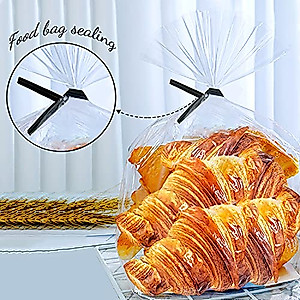 5" Cable Ties 100 Pcs Bag Twist Ties for Cord Twist Bread Ties Reusable Black Plastic Coated Ties Heavy Duty Wire Twist Ties for Household and Office Use