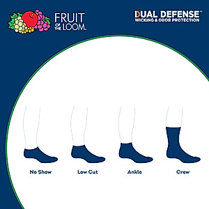 Fruit of the Loom Men's Dual Defense Tube Socks (12 Pack), White, Medium (6 - 12)