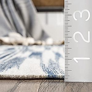 nuLOOM Reba Handmade Abstract Striped Wool-Blend Flatweave Area Rug, 8' x 10', Blue