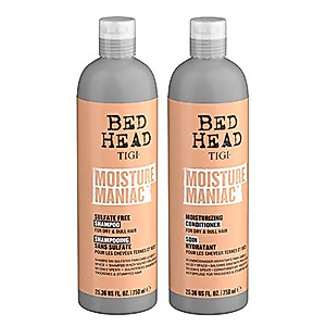 Bed Head by TIGI Shampoo and Conditioner For Dry Hair Moisture Maniac Sulfate-Free Shampoo & Moisturizing Conditioner with Argan Oil 25.36 fl oz 2 count