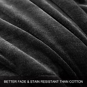 BEDELITE Sherpa Fleece Blankets King Size - Thick Warm Blankets for Winter, Soft & Cozy Plush Large Heavy Blanket for Bed (Black, 108" X 90")