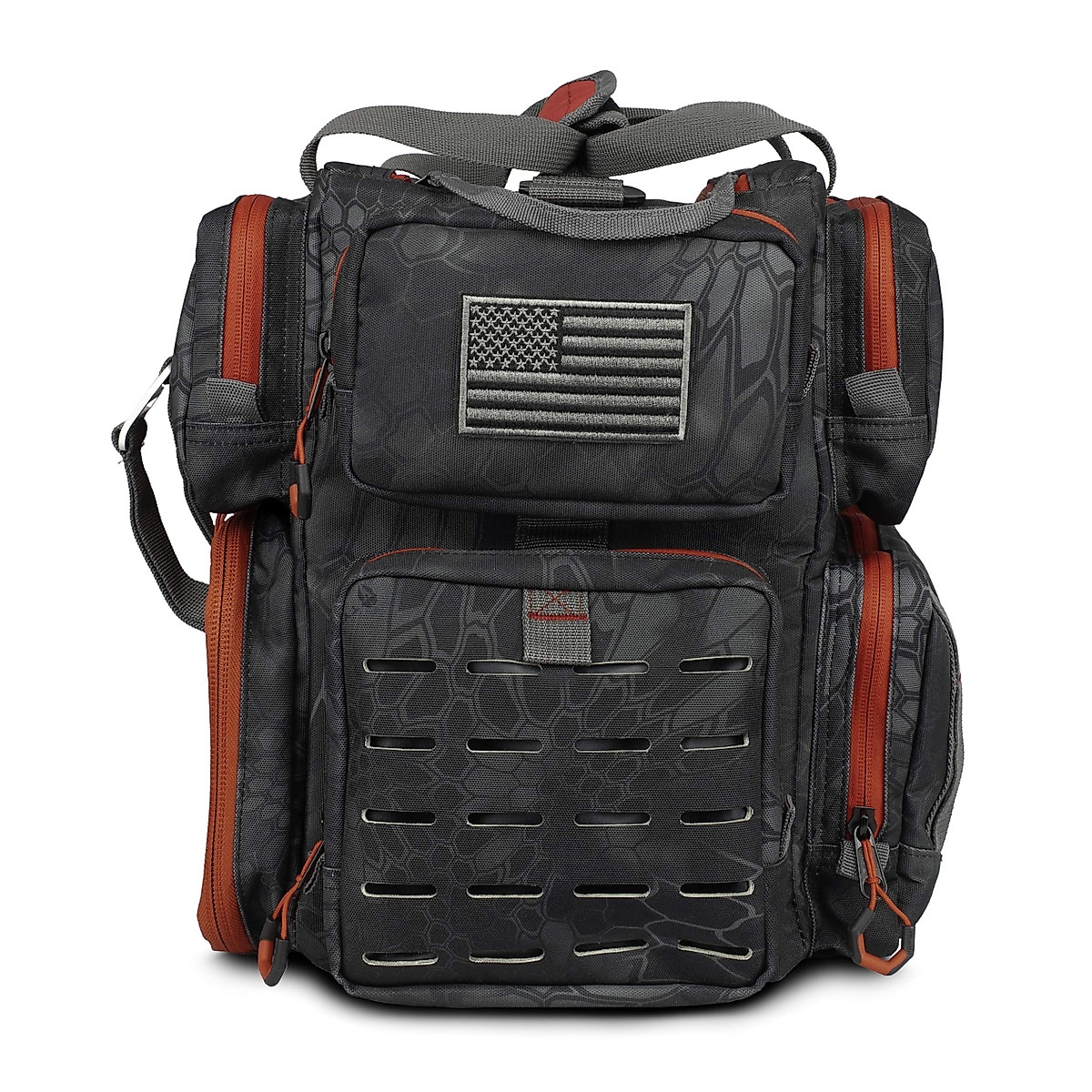 Ego Kryptek Tackle Box, Fishing Pack with 4 Accessory Trays, Water Resistant PVC, Multiple Storage Pockets, Tool Bag, G-Hook Closure System