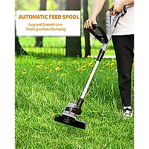 WORKSITE 20V Cordless String Trimmer/Edger, 20V 10 Inch Grass Trimmer with Auto Feed, 2 Trimmer Spool Line, 2.0Ah Battery and Charger Included, for Garden and Yard