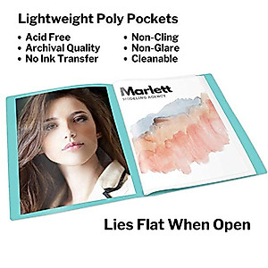 Dunwell Binder with Plastic Sleeves 24-Pocket - Presentation Book 8.5x11 (Aqua), Portfolio Folder with 8.5 x 11 Sheet Protectors, Displays 48 Pages Letter Size Papers, Acid Free Archival Quality