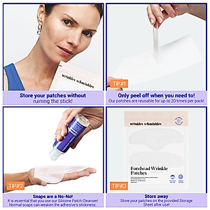 Wrinkles Schminkles Forehead Wrinkle Patches - Reusable Silicone Smoothing Pads for Brow Lift, Wrinkle Smoothers, Reduce Frown Lines & Face Lift (2 Pack)