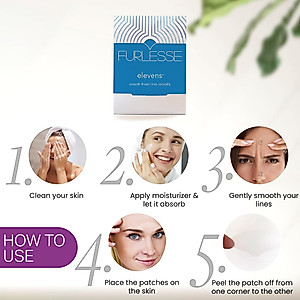 Furlesse Elevens Wrinkle Patches, Overnight Wrinkle Patches for Frown Lines, Non-Invasive Anti-Wrinkle Patches, Anti-Aging Skincare, 30 Patches, 30-Day Use