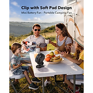 GEHEN Portable 3-Speed Clip-on Fan with Sturdy Clamp 10000mAh Battery-Powered Clip Fan Rechargeable Ultra-Quiet for Bedroom Office Camping & Stroller