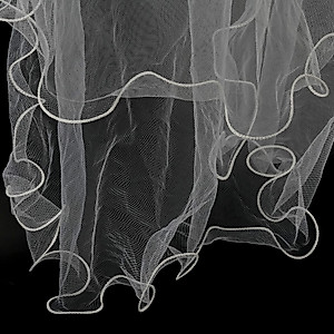 Lystaii Girls Bowknot Rhinestone Flower Veil Girls First Holy Communion Headband Hair Wreath Floral Crown Pearls Crystal Lace Headpiece Veil with Comb White for Wedding Party