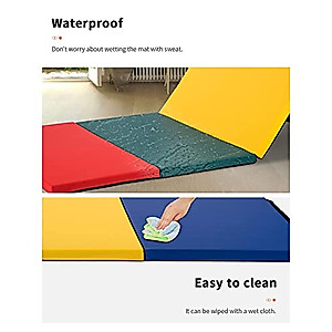 Gymnastics Mat 4 Pannel Foldding, 4x8x2 Gym Mat Gymnastic, 2 Inches Thick Lightweight Tumbling Mat Fitness Yoga Exercise Mat Home Equipment