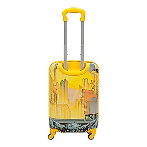 FUL DC Comics Batman 21 Inch Kids Rolling Luggage, Hardshell Carry On Suitcase with Wheels, Yellow