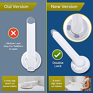 Toilet Seat Lock for Child Safety with Double Lock Mechanism – Child Proof Toilet Locks for Toddlers, Easy Installation No Tools Needed Fits Most Toilets – Toilet Baby Proofer by Wappa Baby