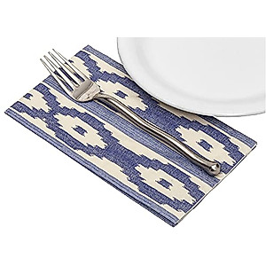Decorative Paper Hand Towels Fingertip Towels Disposable Blue Bathroom Decor Modern Ikat Pak 64
