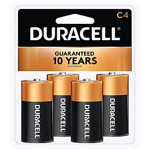 Duracell Coppertop Alkaline Batteries C 4 ea