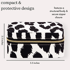 Kate Spade New York Small Travel Jewelry Case, Jewelry Travel Box, Jewelry Holder Organizer for Rings, Necklaces, Earrings, Bracelets, Modern Leopard, Modern Leopard, Modern