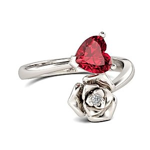 HUKQBUNX 925 Sterling Silver Personalized Rose Love red Agate Women's Fashion Diamond Setting Zircon Cubic Zircon Fashion Wedding Engagement Diamond Ring Size 6-10 (Size 10)