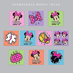 Accutime Kids Disney Minnie Mouse Pink Educational, Touchscreen Smart Watch Toy for Girls, Boys, Toddlers - Selfie Cam, Learning Games, Alarm, Calculator, Pedometer and More (Size: 40mm)