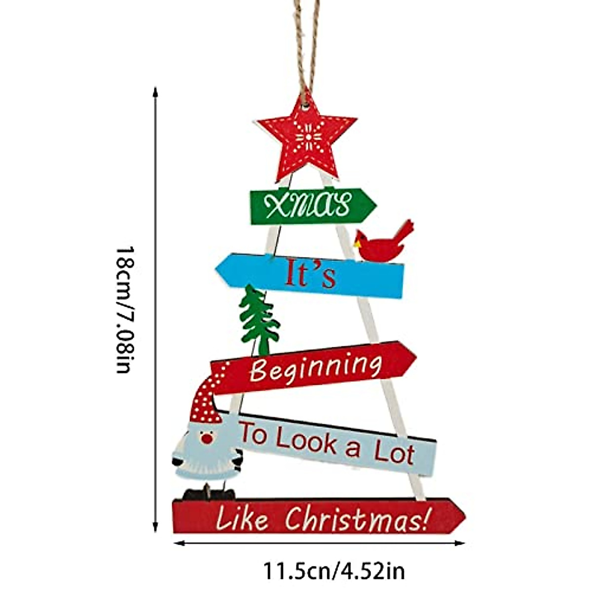 Christmas Hanging Wooden Pendants | Suspensible Wood Christmas Table Ornaments No Rough Edges - Christmas Decor Crafts for DIY Christmas Tree Children's Kumprohu