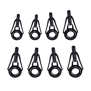 VGEBY1 Fishing Rod Guides Ring, 80Pcs Ceramic & Stainless Steel Fishing Rod Part Tip Tops Guides Ring Kit Set